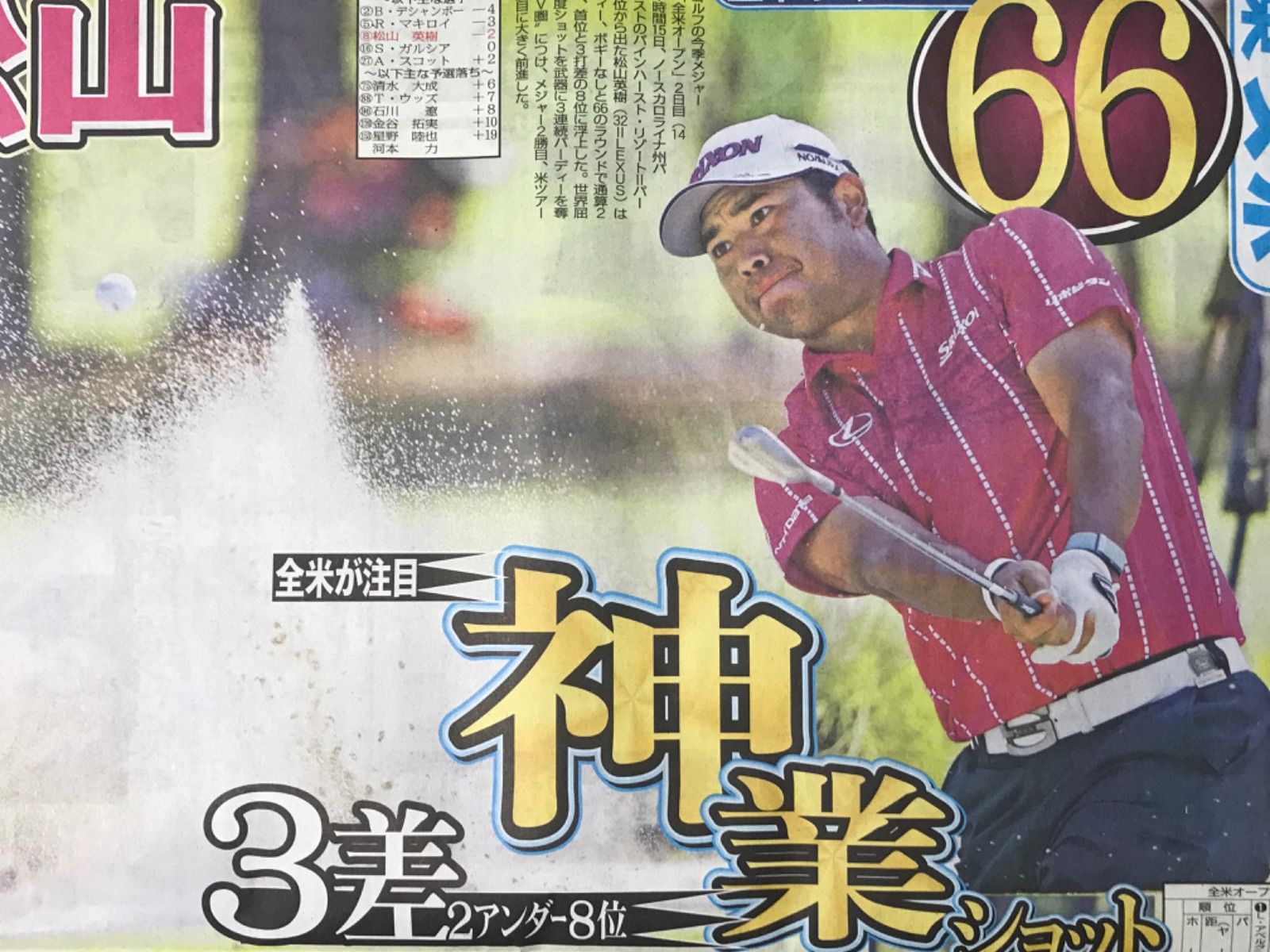 東京スポーツ 2024.6/14号 1/2/27/28p 松山英樹/ゴルフ/佐藤輝明/阪神タイガース/大谷翔平/ドジャース/メジャーリーグ ...