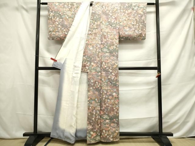 平和屋着物□上質な小紋 成り物 鬼しぼ縮緬 正絹 逸品 CAAO0537ze 平和