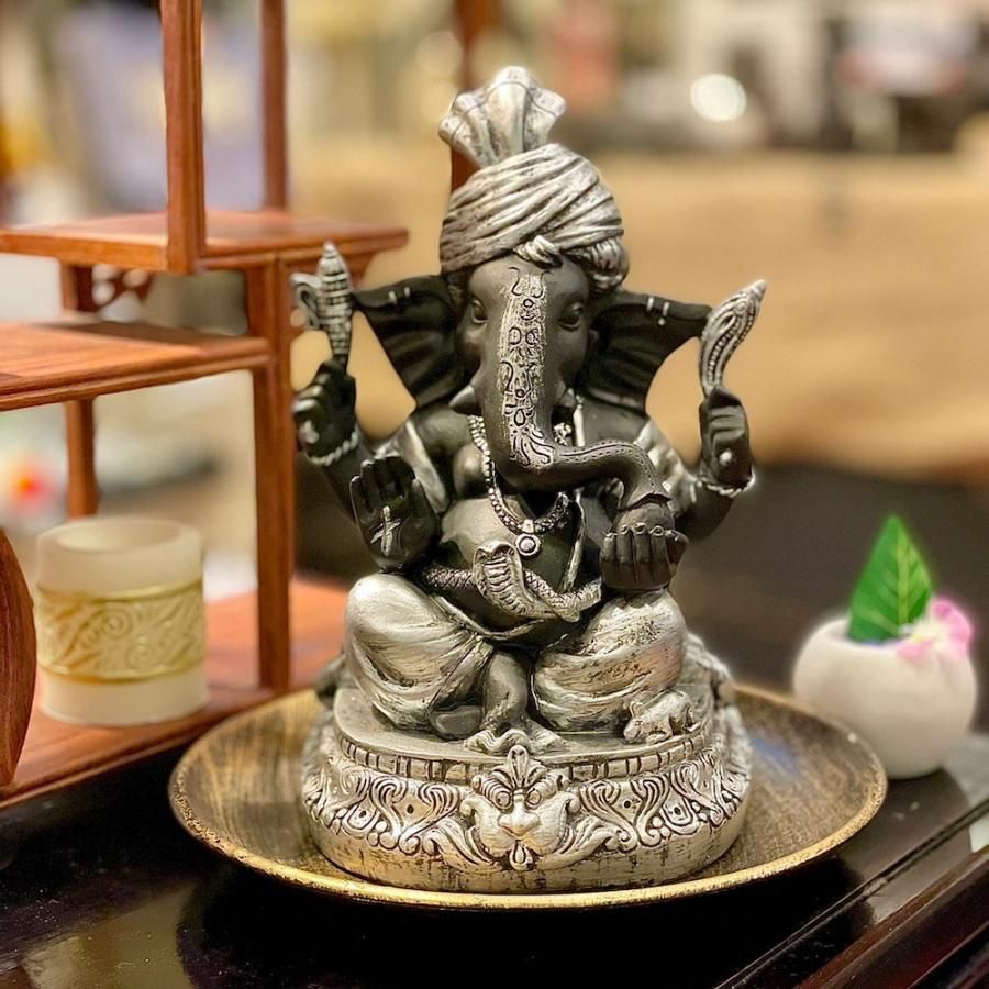 ガネーシャ インドの神様 ガネーシャの置物 置物 ガネーシャ像 夢を叶える象 縁起物 金運 開運 商売繁盛 現世利益 T18185 高さ ...