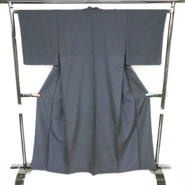 平和屋着物○上質な小紋 絞り 藍吉祥文 正絹 逸品 CAAU2257yc 平和屋