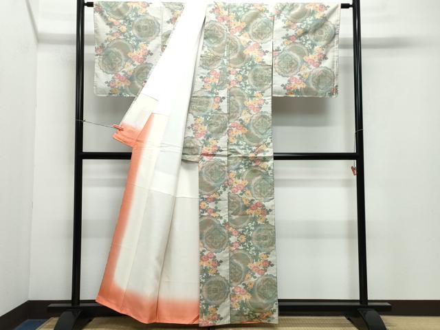 平和屋着物●本場大島紬　カタス7マルキ　花菱文　正絹　逸品　AAAZ0227zg 平和屋着物○本場大島紬 カタス7マルキ 花菱文 正絹 逸品 AAAZ0227zg