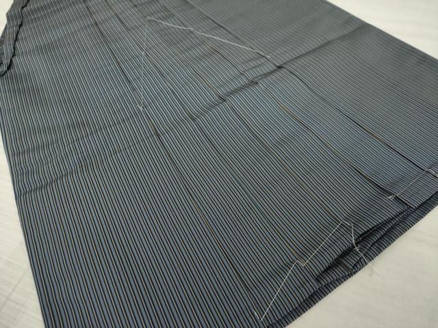 平和屋着物○男性 人間国宝 甲田綏郎 精好仙台平 馬乗り袴 縞 正絹