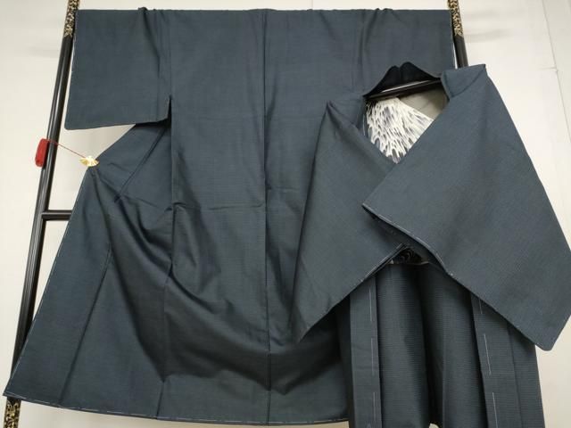 平和屋着物＊夏物 男性 紗紬 絣文 正絹 逸品 AABA2862jd