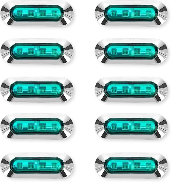 MTP & Style LED 4連 カラーレンズ 10個セット 12V 24V 高輝度 小型 ランプ サイド マーカー 防水型 トラック ...