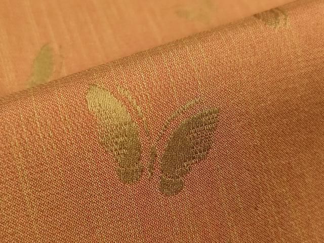 平和屋着物▽道行コート 単衣 雨コート 舞蝶文 金糸 ロング丈