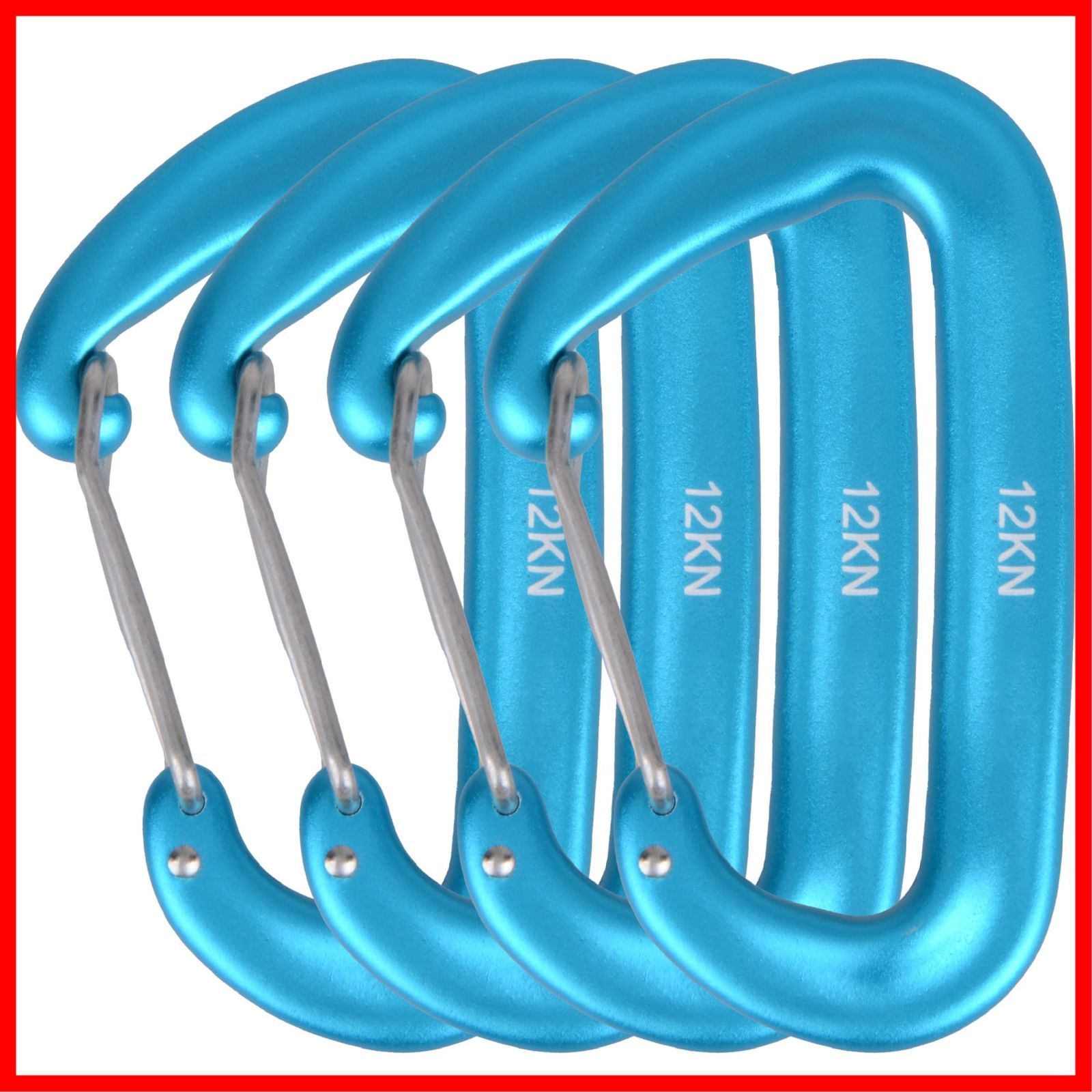 ロックカラビナ 耐荷重 12KN(1200kg) 登山釦 アルミ カラビナ Azarxis Dリング ロッキング キーリング 脱落防止 超軽量 ...