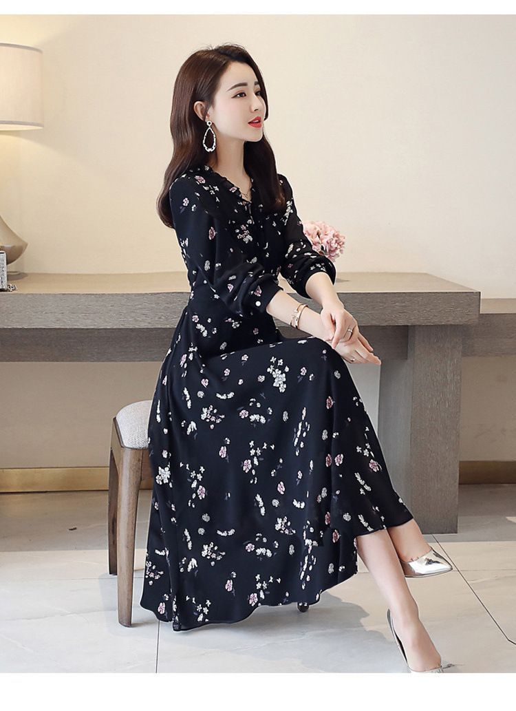 ワンピース レディース 花柄 春 夏 秋 新作 長袖ワンピース きれいめ