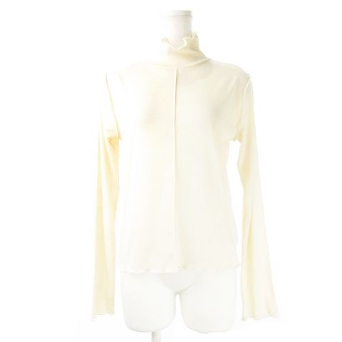 ダブルクローゼット w closet カットソー パワーネット シアー ハイネック 長袖 ストレッチ 針抜き メロウフリル ベージュ /CK6 ...