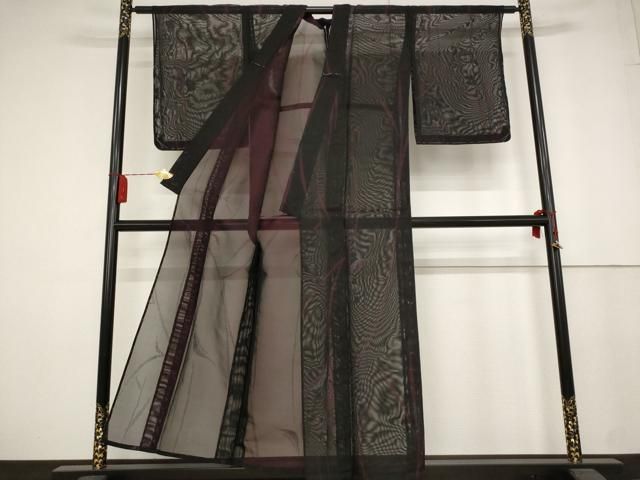 平和屋着物＊夏物 小紋 紗 枝葉文 正絹 逸品 未使用 AAAW8577st