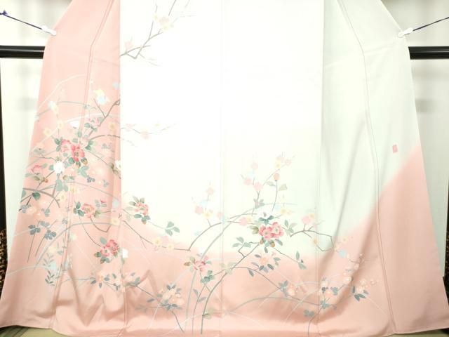 平和屋着物○訪問着 友禅 吉祥花文 暈し染め 正絹 逸品 DAAV6378ps