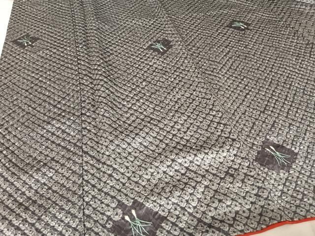 平和屋着物○上質な小紋 総絞り 刺繍 エシャロット 正絹 逸品 AAAW4286np