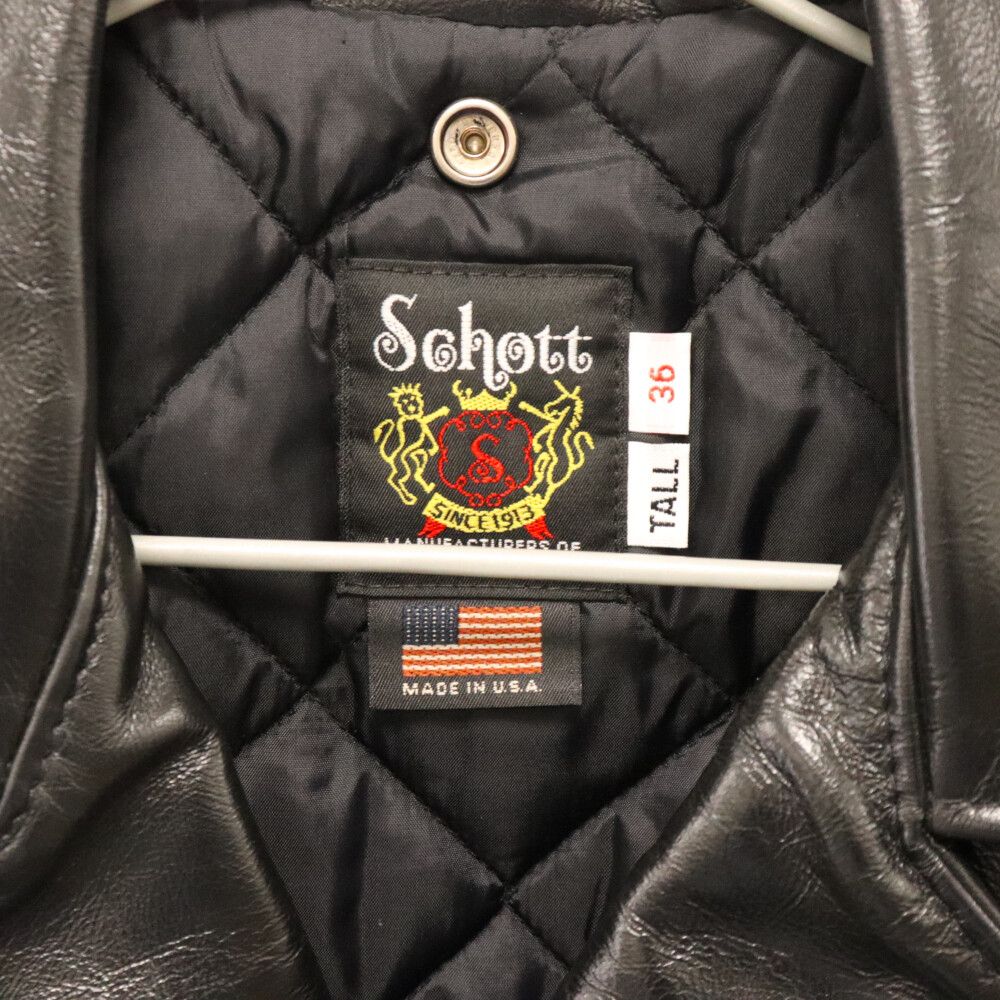 SCHOTT (ショット) 23AW 613UHT HORSEHIDE ONE STAR ワンスター ホースハイド ダブルライダースジャケット ブラック 7416 - メルカリ