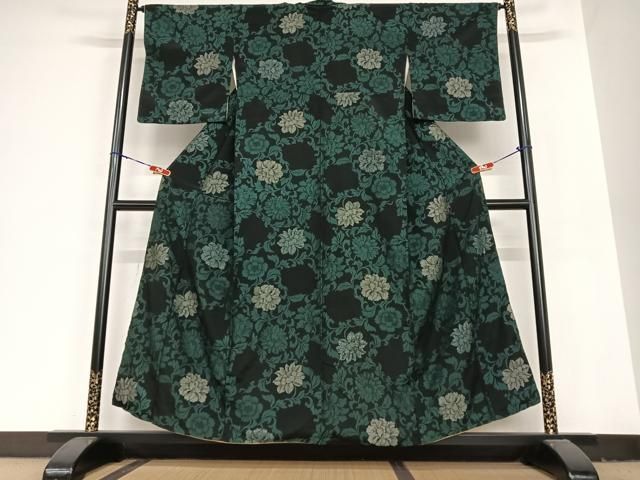 平和屋着物○お召 花唐草文 銀糸 正絹 逸品 AABB6438zg - メルカリ