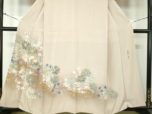 平和屋着物○京友禅の第一人者 松井青々 中国三大刺繍 相良刺繍 色留袖