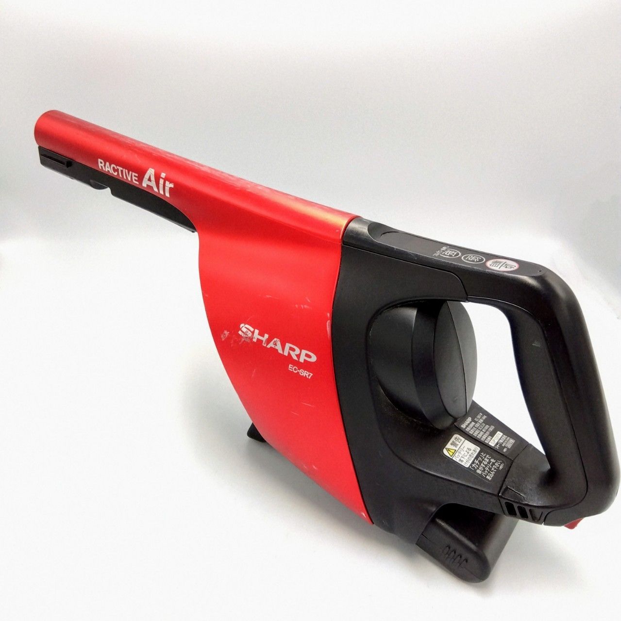 【動作テスト:標準モード85分稼働】 SHARP（型番：EC-SR7-P）（製造年度：2022） 本体のみ 掃除機 シャープ スティック サイクロン コードレス 中古 （色：黒 ブラック 赤 ...