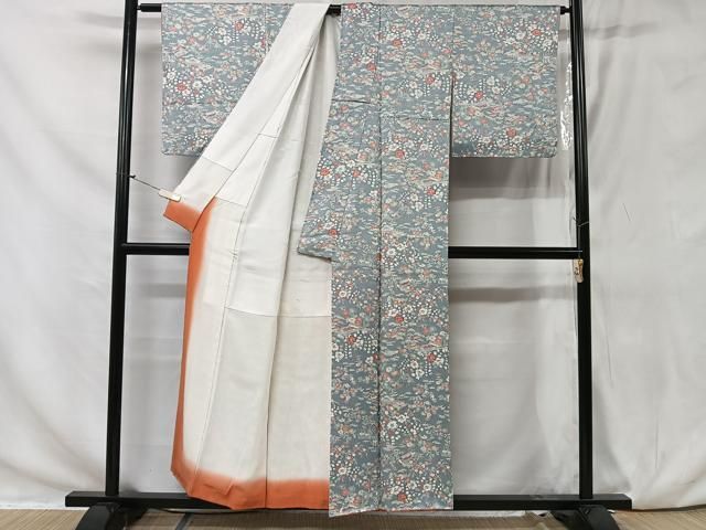 平和屋着物□上質な小紋 草花文 正絹 逸品 AABB6912gw