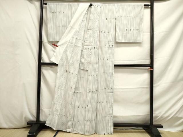 平和屋着物＊夏物 小紋 絽 抽象文様 洗える着物 DAAW0494op