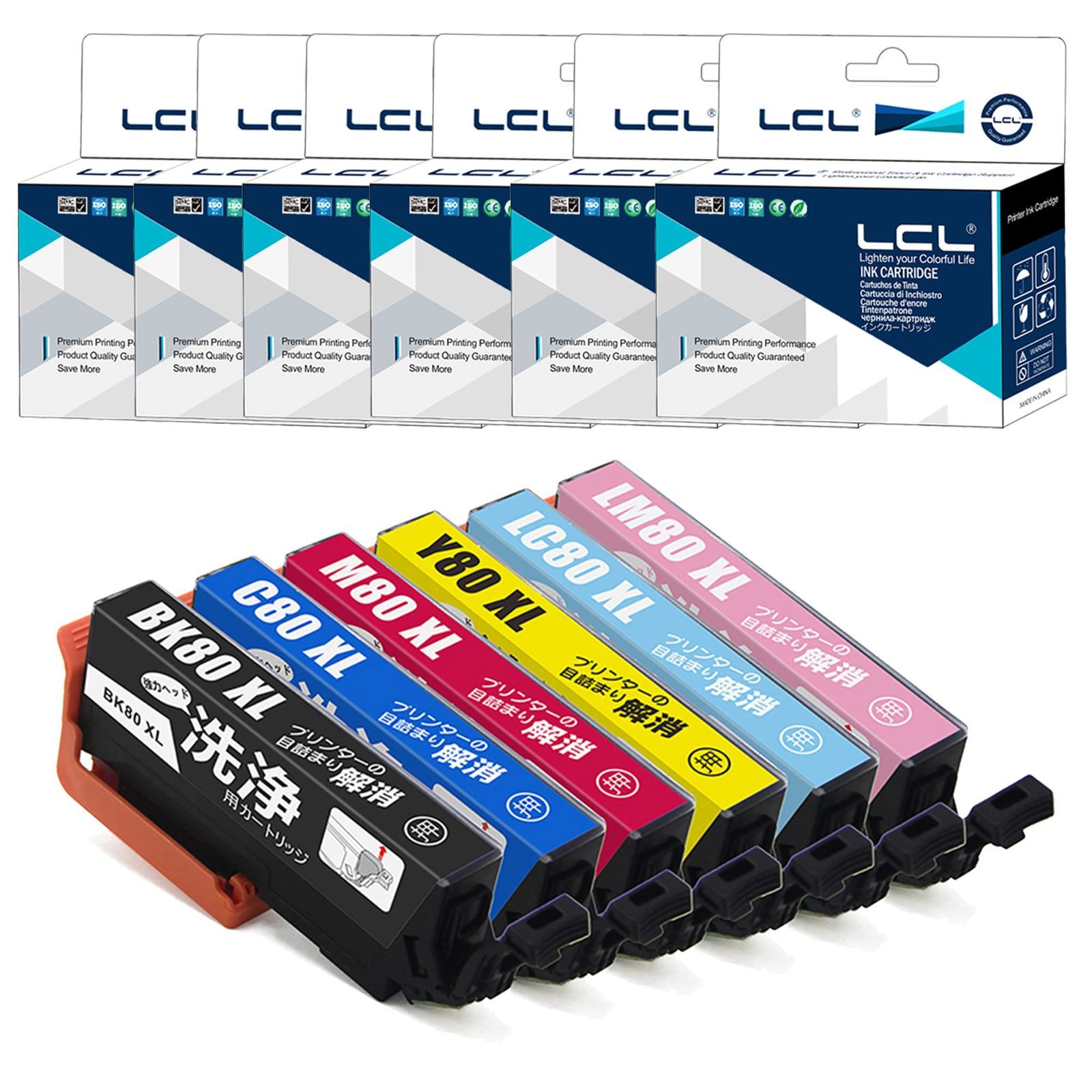 在庫セールLCL プリンター 洗浄液 EPSONに適合する IC6CL80L IC4CL80L IC80L ICBK80L ICC80L ICM80L ICY80L ICLC80L ...