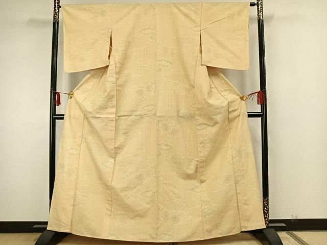 平和屋着物▽上質な紬 単衣 麻の葉文 正絹 逸品 DAAV5332az