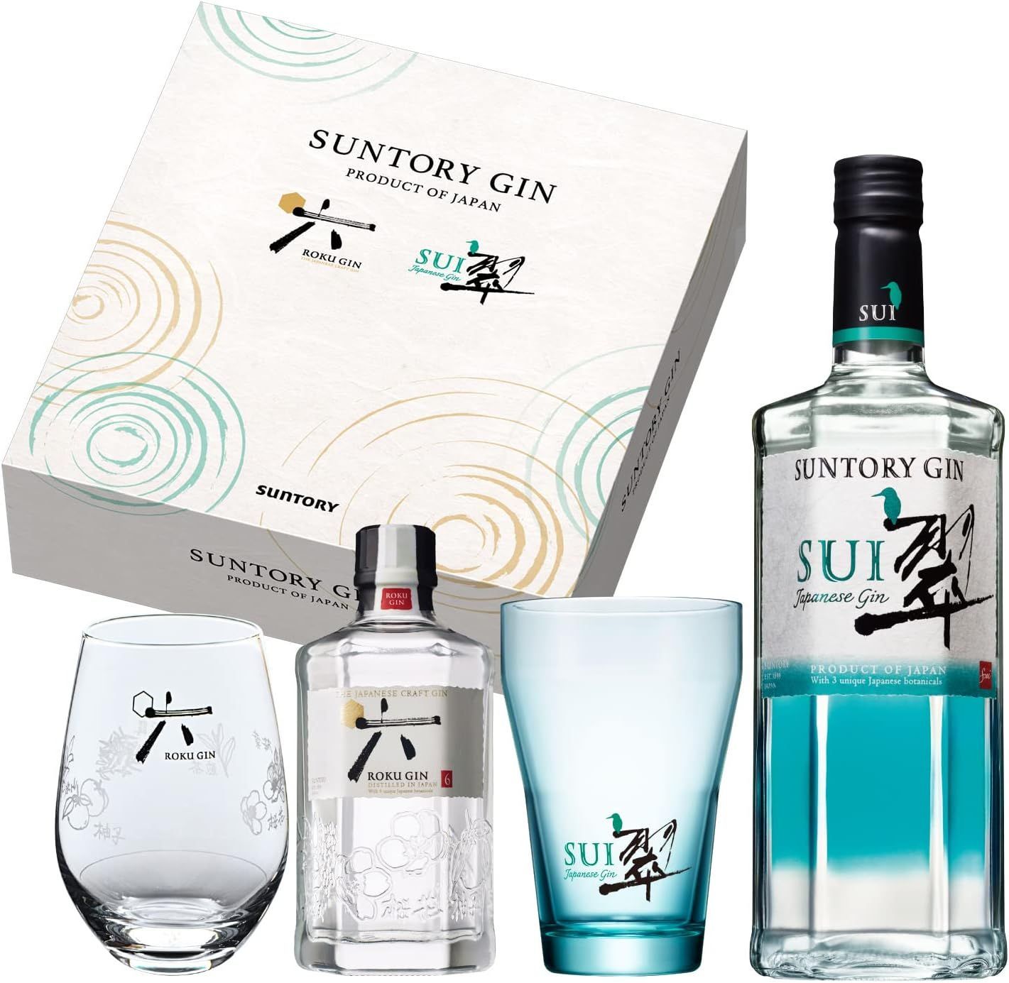 翠 (SUI) 700ml × ROKU (六) 200ml ソーダ割専用グラス付 セット ジン700ml×1本/200ml×1本4901777374188/000243 - メルカリ