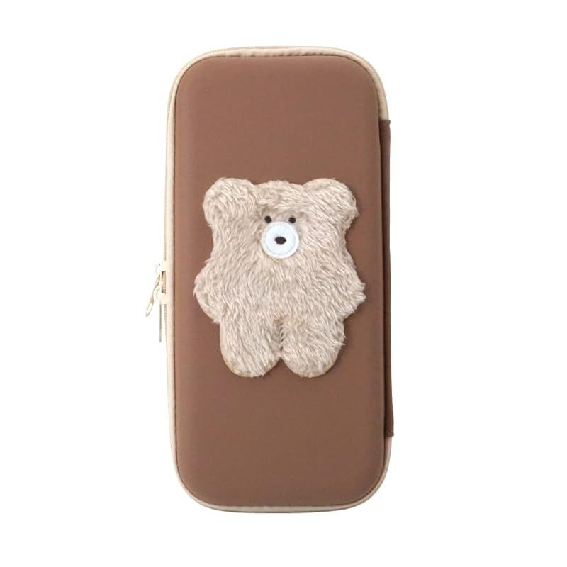 アローン(Allone) Switch用EVAカラーポーチ#Unipo Q-LiA モコモカ ミルクティー 12×4.8×26cm ブラウン もこもこ素材 内側ポケット付 軽量 switch ...