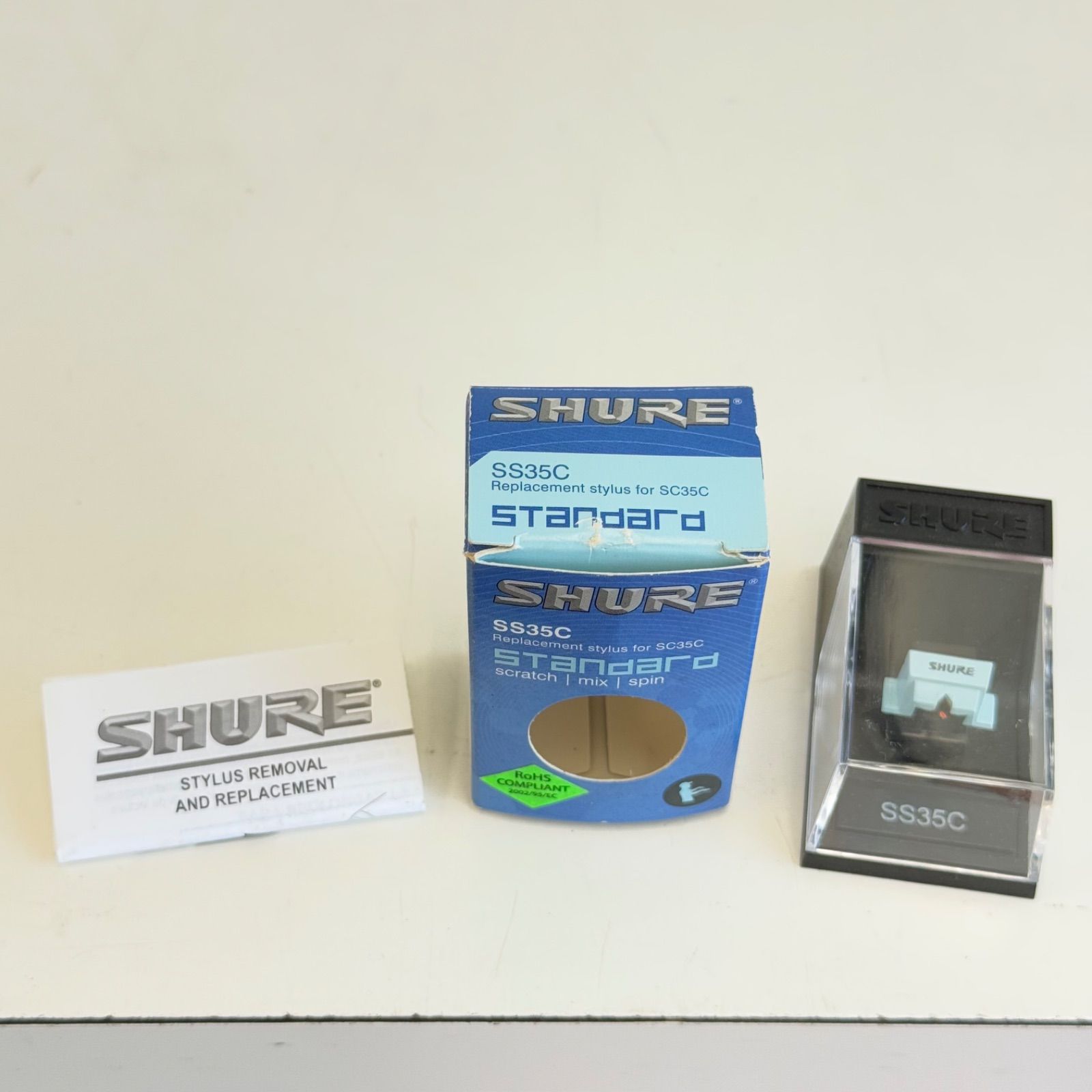 【箱・取説あり】Shure シュア SS35C 交換針 スタイラス SC35C用 DJ カートリッジ レコード針 針先 ダイヤモンド 33 ...