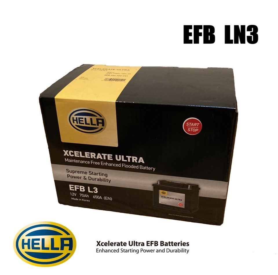 HELLA ヘラー バッテリー EFB L3 LN3 70Ah ISS車対応 - メルカリ