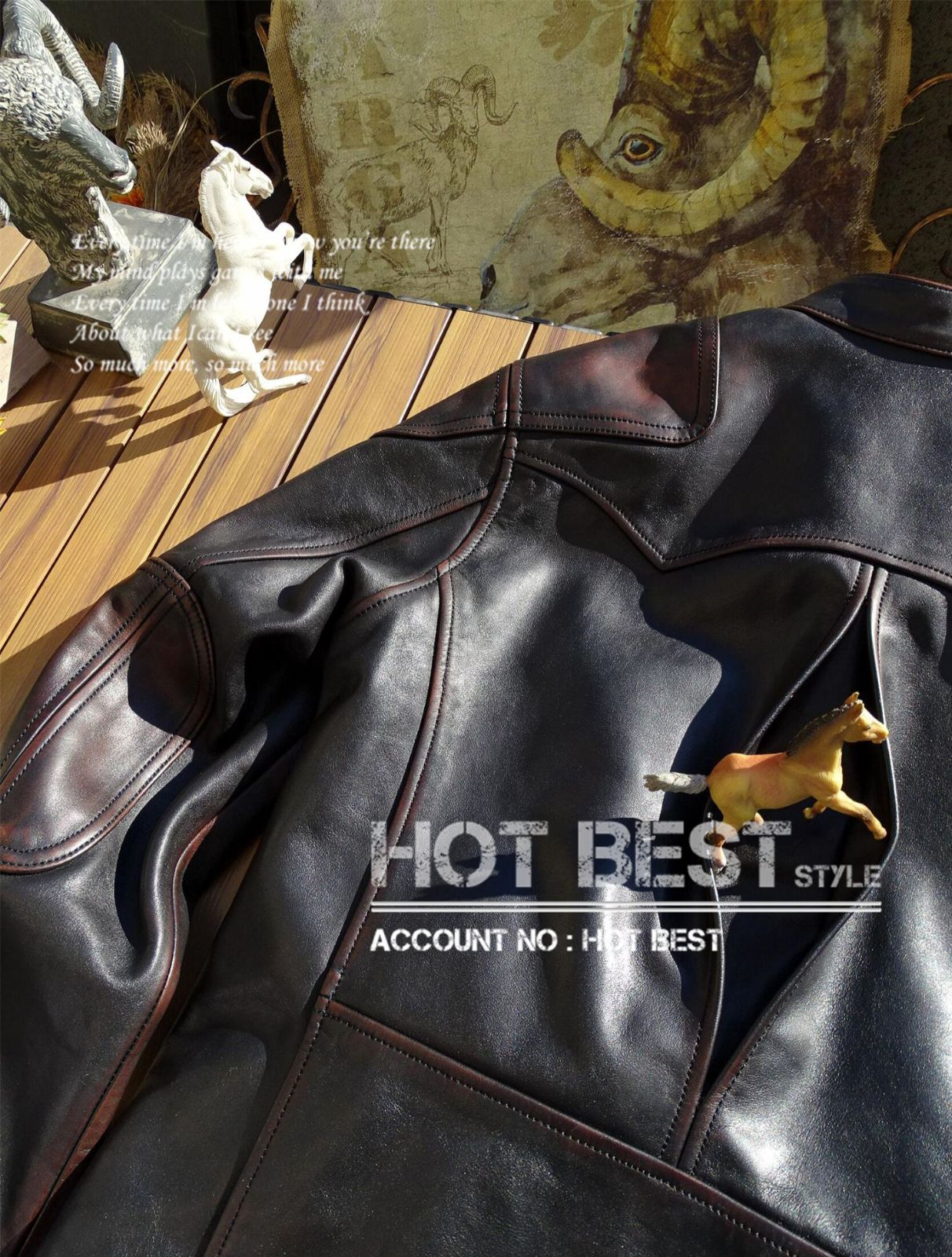 1.2mm 茶芯ホースハイド 50's パテッド シングルライダース ギフト