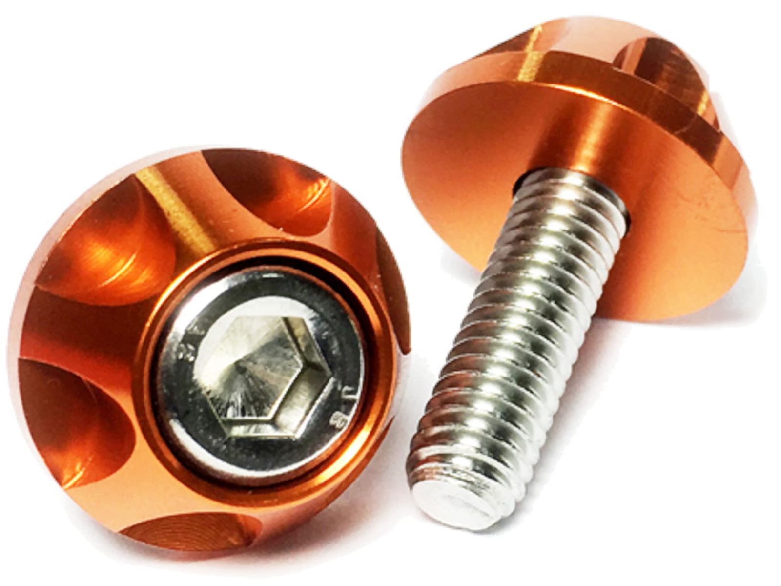 新品 アルミ 製 ナンバープレート 軽量 ボルト ワッシャー + ステンレス ナンバーボルト M6 ネジ バイク 自動車 【COTRAX】 汎用パーツ Miniホイールタイプ 2個セット ...