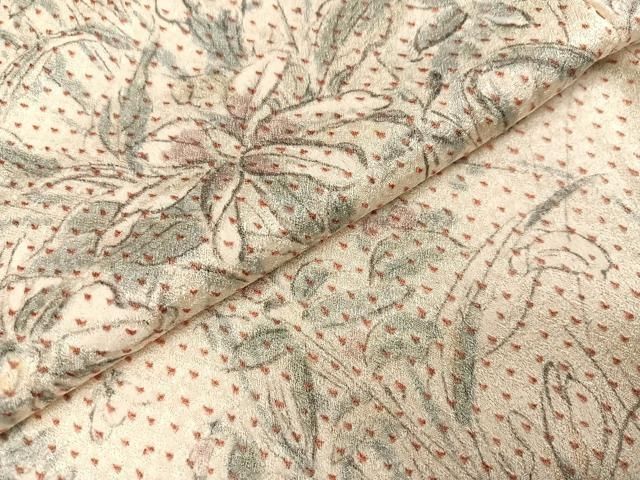 平和屋着物○訪問着 絞り 刺繍 吉祥草花文 金彩 正絹 逸品 CAAW3892vf