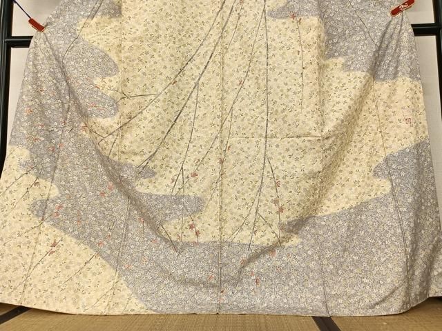 平和屋着物○極上 石川県指定無形文化財 牛首紬 白山工房 手織り 訪問