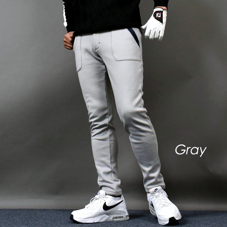 新品【COMONGOLF/コモンゴルフ】裏フリースボンディングポケットラインストレッチテーパードゴルフパンツ/グレー(CG-22026)ゴルフウェア メンズ パンツ 冬 ロングパンツ ズボン ...