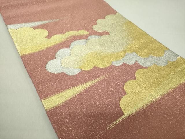 平和屋着物○爪掻き本綴れ 太鼓柄袋帯 雲取り松文 金糸 正絹