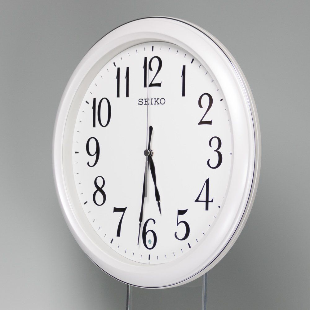 未使用 中古品】セイコークロック 掛け時計 電波 アナログ 白 パール