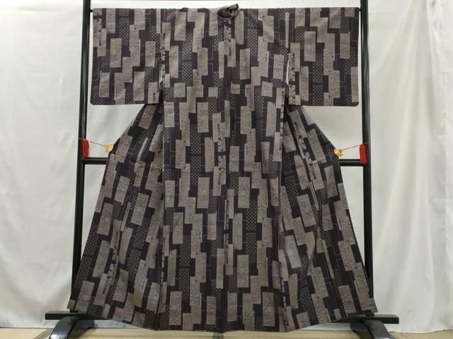 平和屋着物○本場大島紬 9マルキ 色紙重ね風景文 正絹 逸品 CAAU1995yc