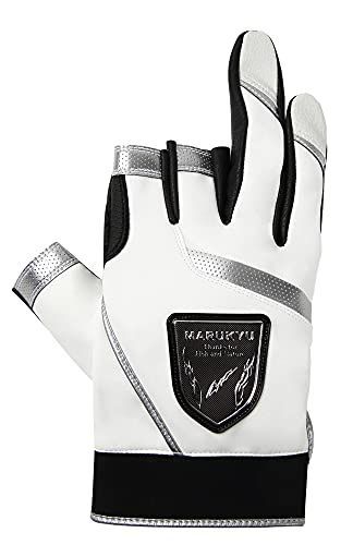 マルキュー フィッシンググローブTR-01 3本切り M ホワイト/シルバー - CoTatooショップ - メルカリ