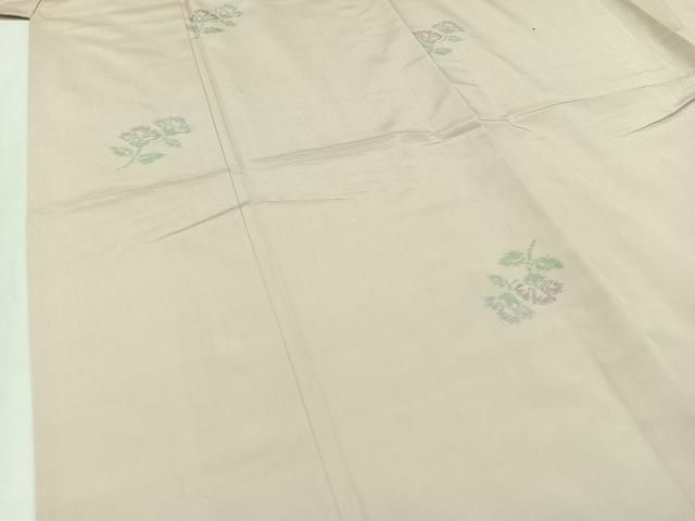 平和屋着物▽上質な紬 単衣 絣格子文 正絹 逸品 未使用