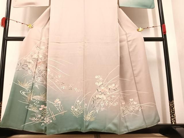 平和屋着物○訪問着 友禅 風景文 暈し染め 金彩 正絹 逸品 AAAY9904np