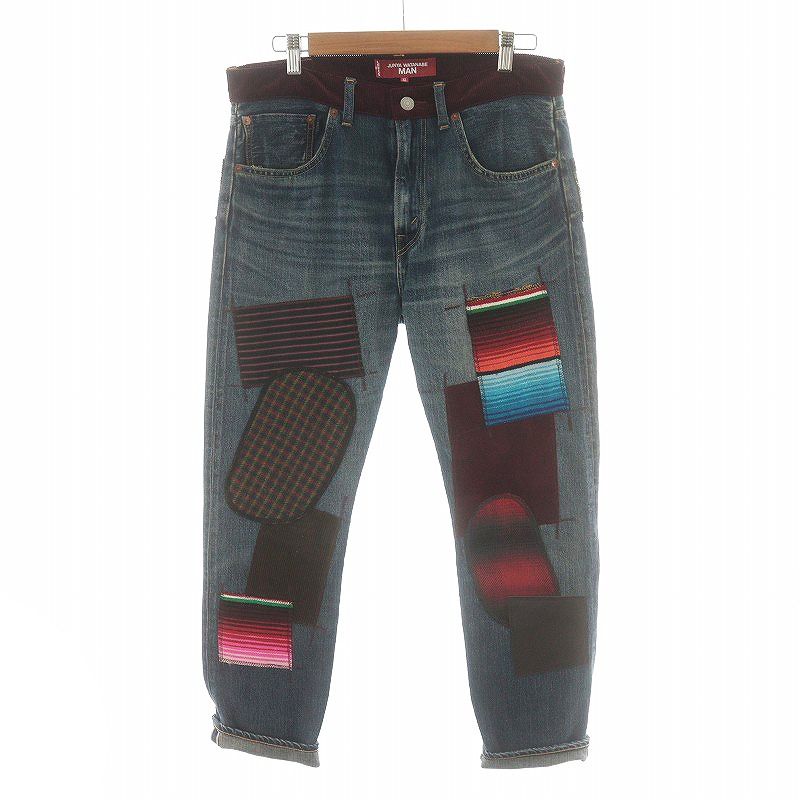 ジュンヤワタナベマン JUNYA WATANABE MAN × Levi's リーバイス AD2022 22AW パッチワーク デニムパンツ ジーンズ ジーパン ジッパーフライ XS 青 ...