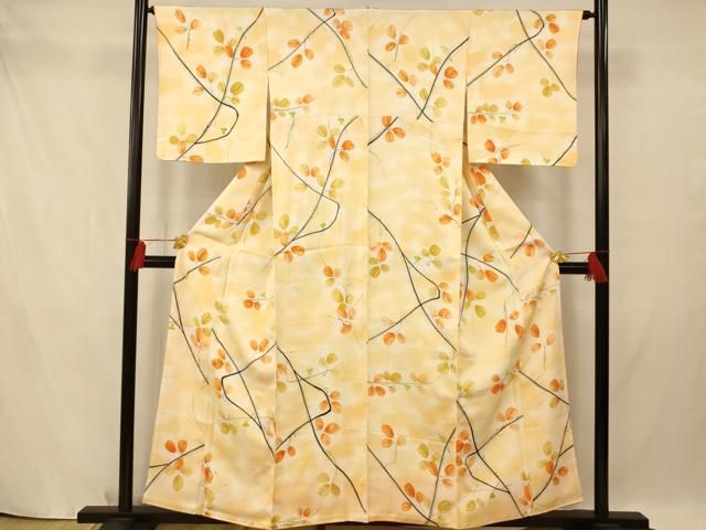 平和屋着物▽上質な小紋　単衣　立波花文　正絹　逸品　AABB9229jh 平和屋着物○上質な小紋 小花文 正絹 逸品 AAAZ0562ph