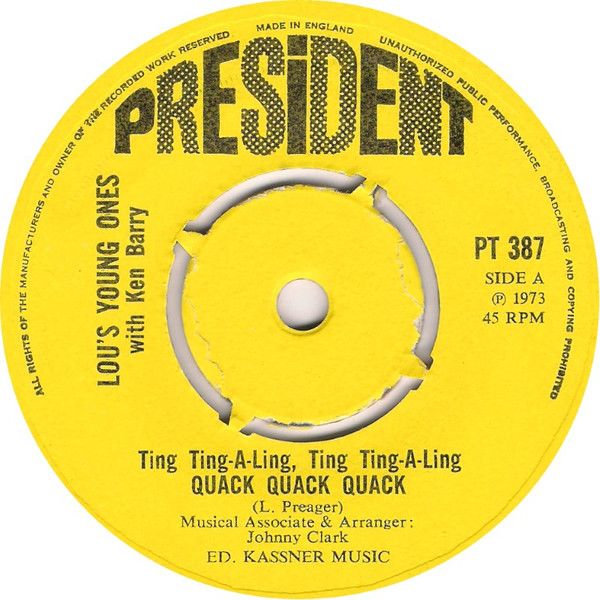 7” Lous Young Ones With Ken Barry Ting Ting-A-Ling PT387 President UK ...