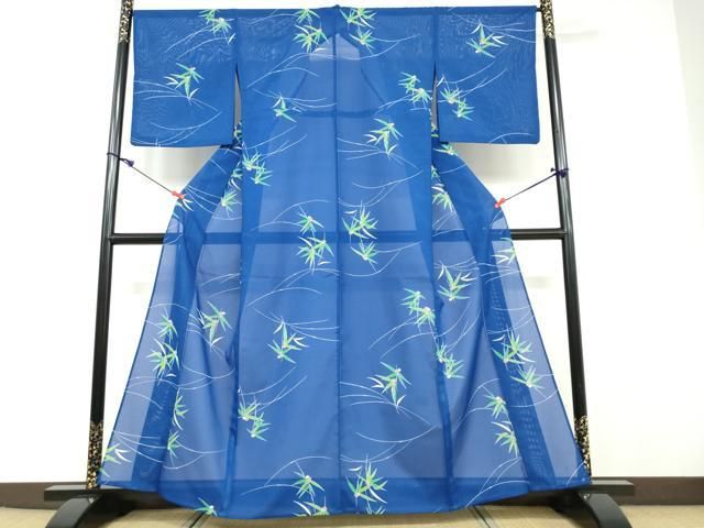 平和屋着物▽上質な小紋 単衣 流水草花文 正絹 逸品 CAAT0774dy