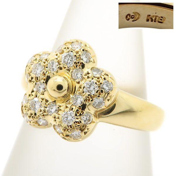 TASAKI ダイヤモンド リング K18 フラワーモチーフ D0.36ct 約11号 花 タサキ 美品 仕上げ済 タサキ 送料込 質屋-8250 - メルカリ