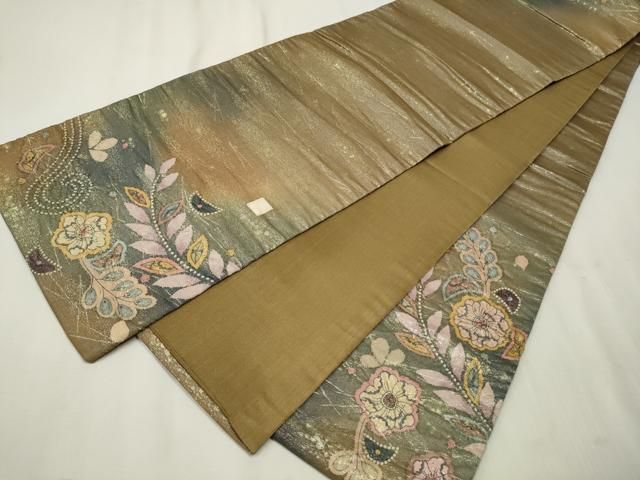 平和屋着物○太鼓柄袋帯 作家物 辻が花 絞り 金糸 正絹 逸品