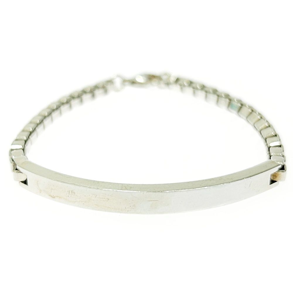 【中古】【箱付き】 TIFFANY&Co. ティファニー シルバー ベネチアン リンク ID ブレスレット 19.5g 925刻印 ...