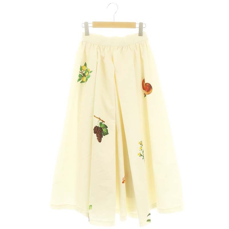 アメリヴィンテージ Ameri VINTAGE 24SS ELEANOR VOLUME TUCK SKIRT スカート ロング マキシ丈 フレア 総柄 S アイボリー マルチカラー /MI ...