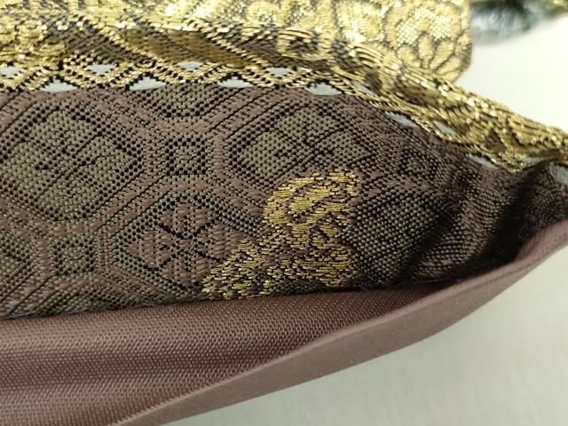 平和屋着物○ワンタッチつけ帯 紹巴織 吉祥花文 金糸 正絹 逸品