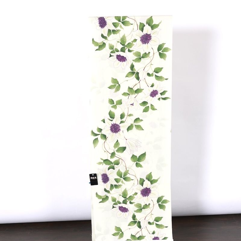 浴衣 新品 撫松庵 白 グリーン 紫 茶 鉄線 Z004 - メルカリ