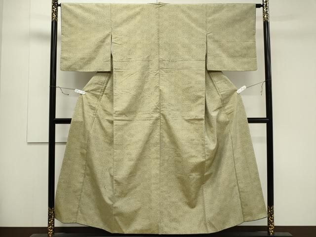 平和屋着物○上質な紬 吉祥舞葉文 金彩 正絹 逸品 CAAS0352th 平和