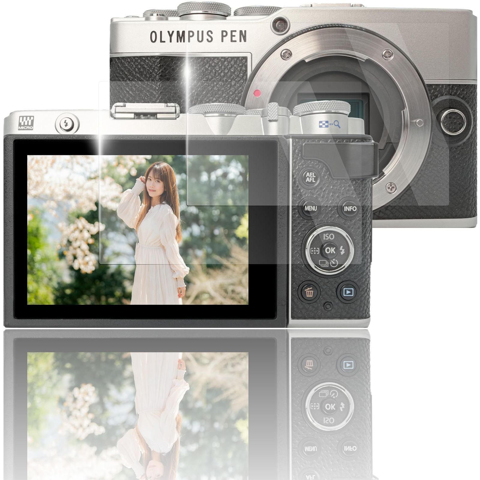 新品 ガラスフィルム PEN E-P7 / E-PL10 / E-PL9 / PEN-F OM SYSTEM OLYMPUSカメラ対応 液晶 ...